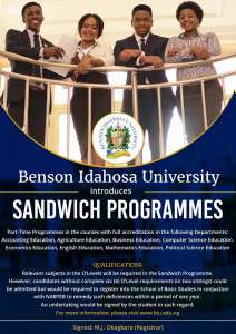 Benson Idahosa University Introduces Sandwich Programmes