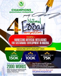 Champions Educational Foundation Essay Competition 2025