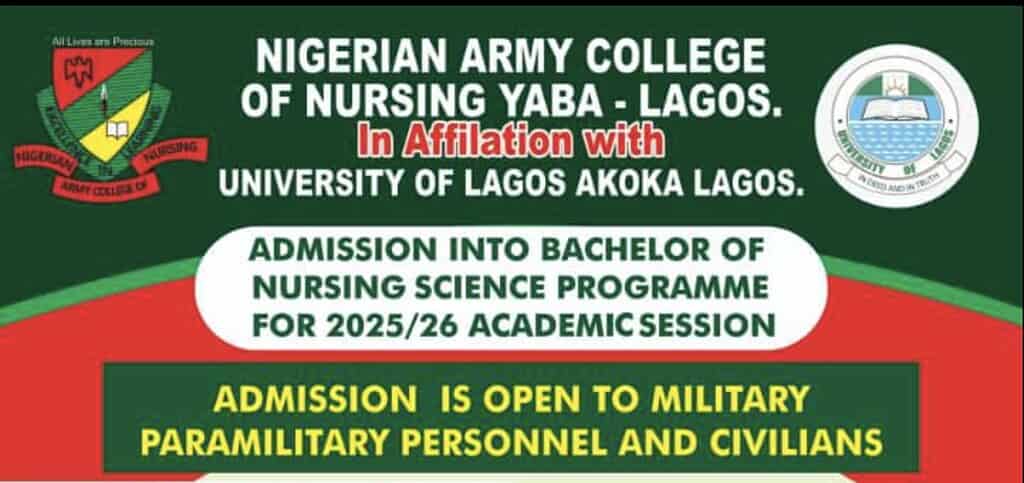 Nigerian Army College of Nursing Post UTME Form for 2025/2026 B.NSc Admission
