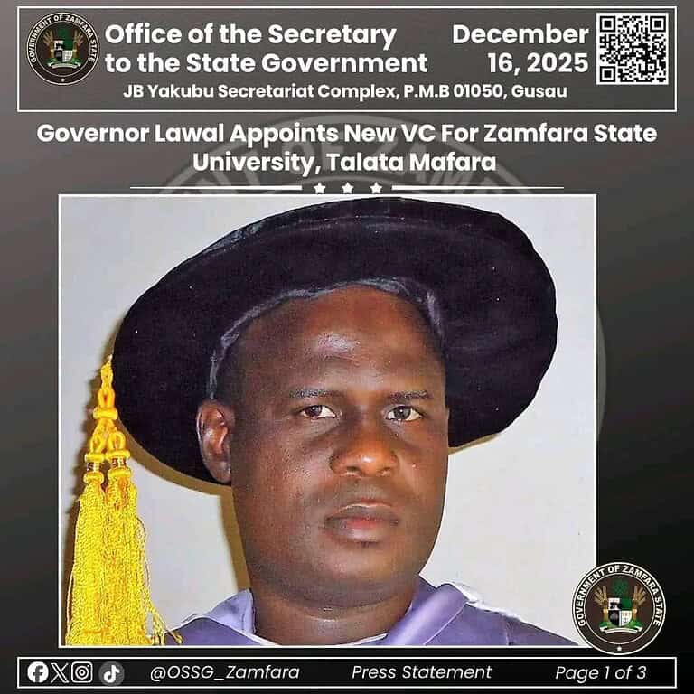New Vice-Chancellor Appointed at Zamfara State University - Let's Share ...