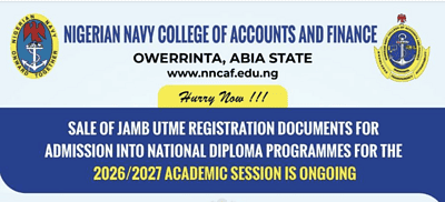 NNCAF ND Admission 2026/2027: JAMB UTME